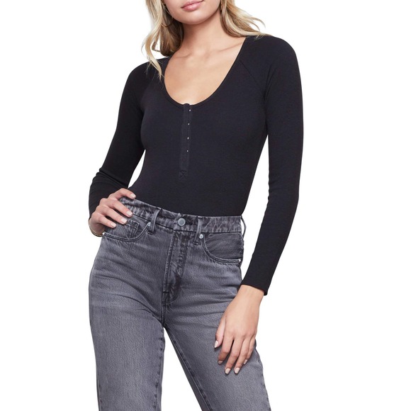 Good American | Tops | Good American The Feel Good Long Sleeve Bodysuit ...